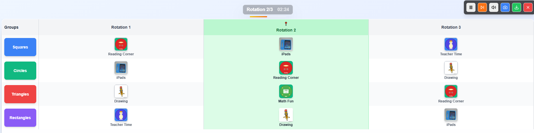 Station Rotation Board for Teachers | Free Classroom Rotation Tool